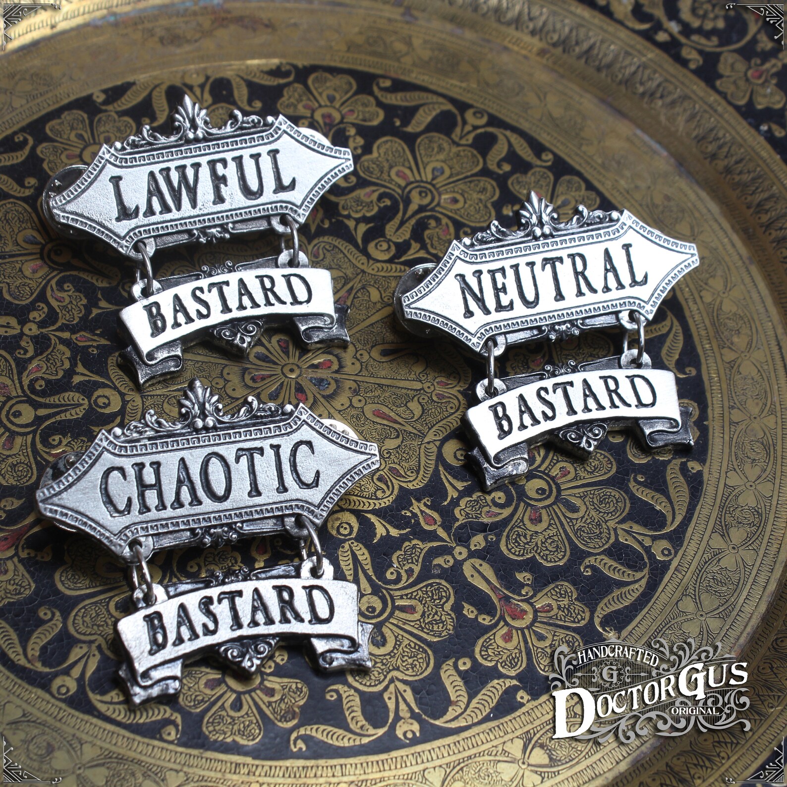 Bastard Alignment Badge Lawful Neutral or Chaotic - Etsy