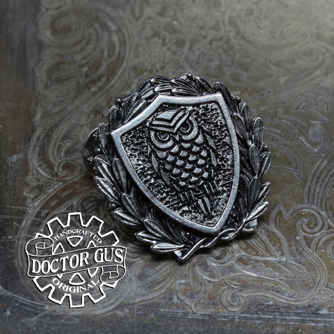 Owl Heraldic Badge Heraldry Cosplay Pin Handcrafted Pewter | Etsy