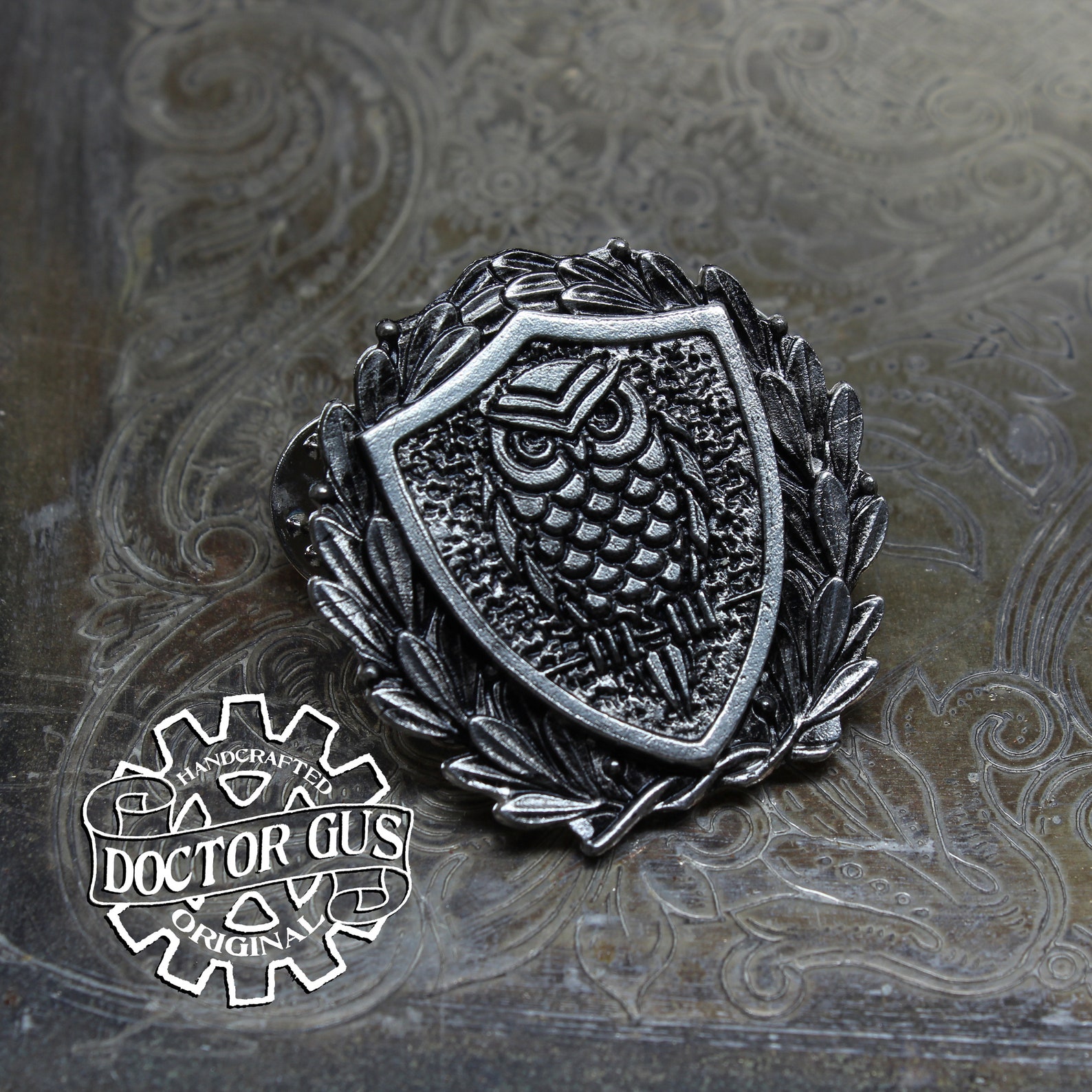 Owl Heraldic Badge Heraldry Cosplay Pin Handcrafted Pewter - Etsy
