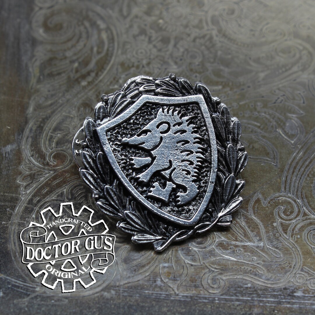 Hedgehog Heraldic Badge - Heraldry Cosplay Pin - Handcrafted Pewter ...