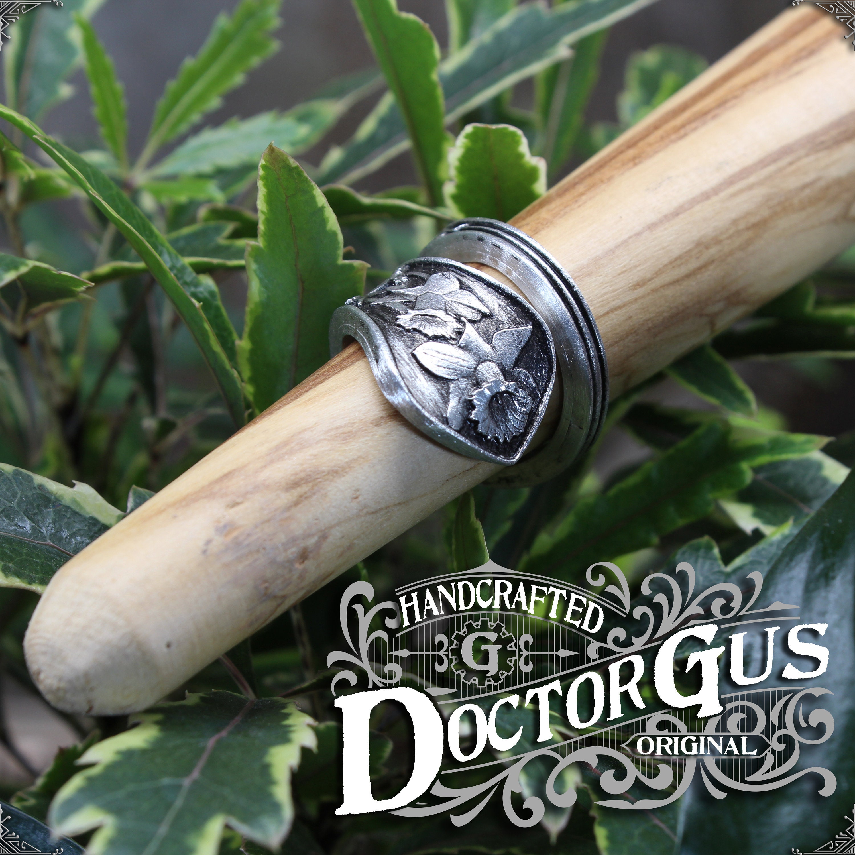 Daffodil Ring - Adjustable - Wrap Style - Handcrafted Pewter by Doctor ...