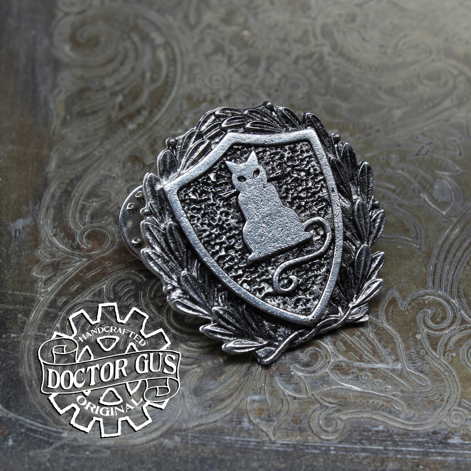 Cat Heraldic Badge Heraldry Cosplay Pin Handcrafted Pewter - Etsy