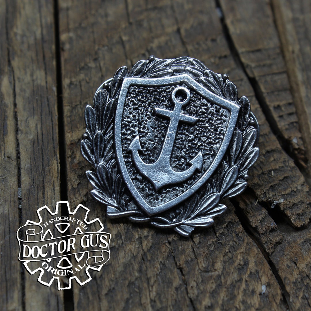 Anchor Heraldic Badge - Heraldry Cosplay Pin - Handcrafted Pewter ...