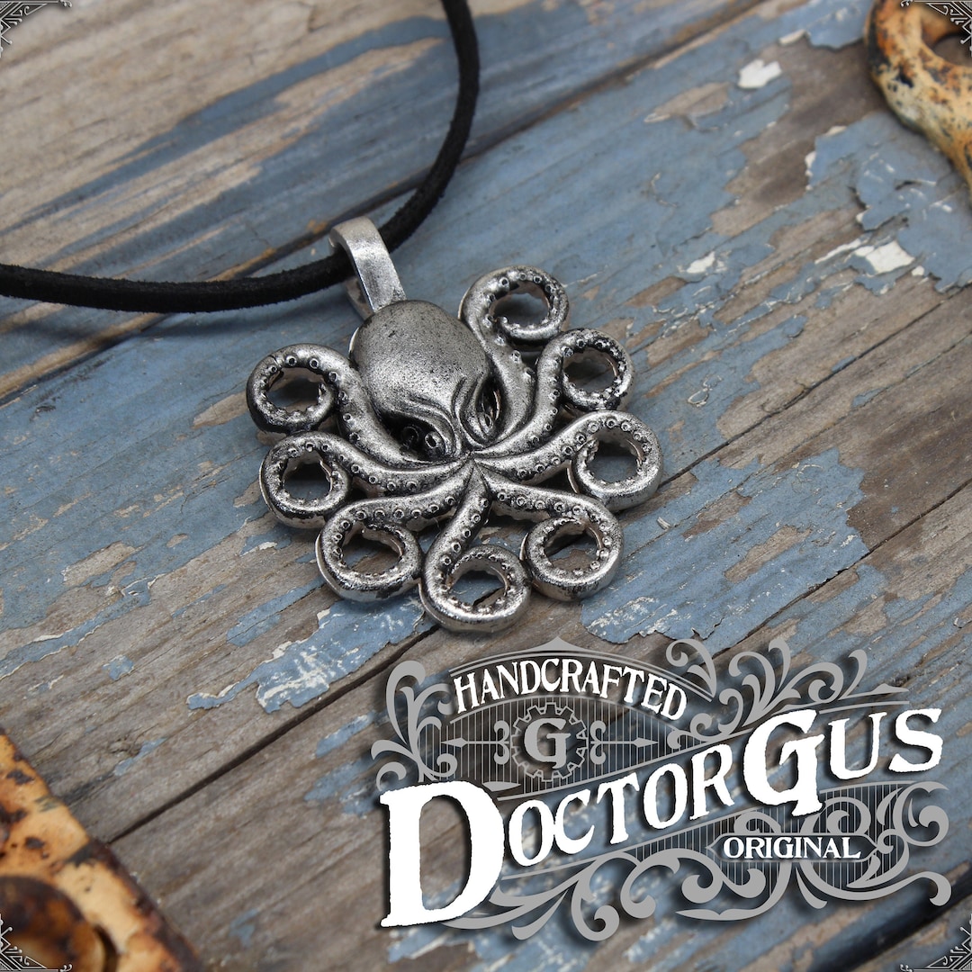 Octopus Pendant - Handmade Artisan Pewter - Octopus Squid Tentacle ...