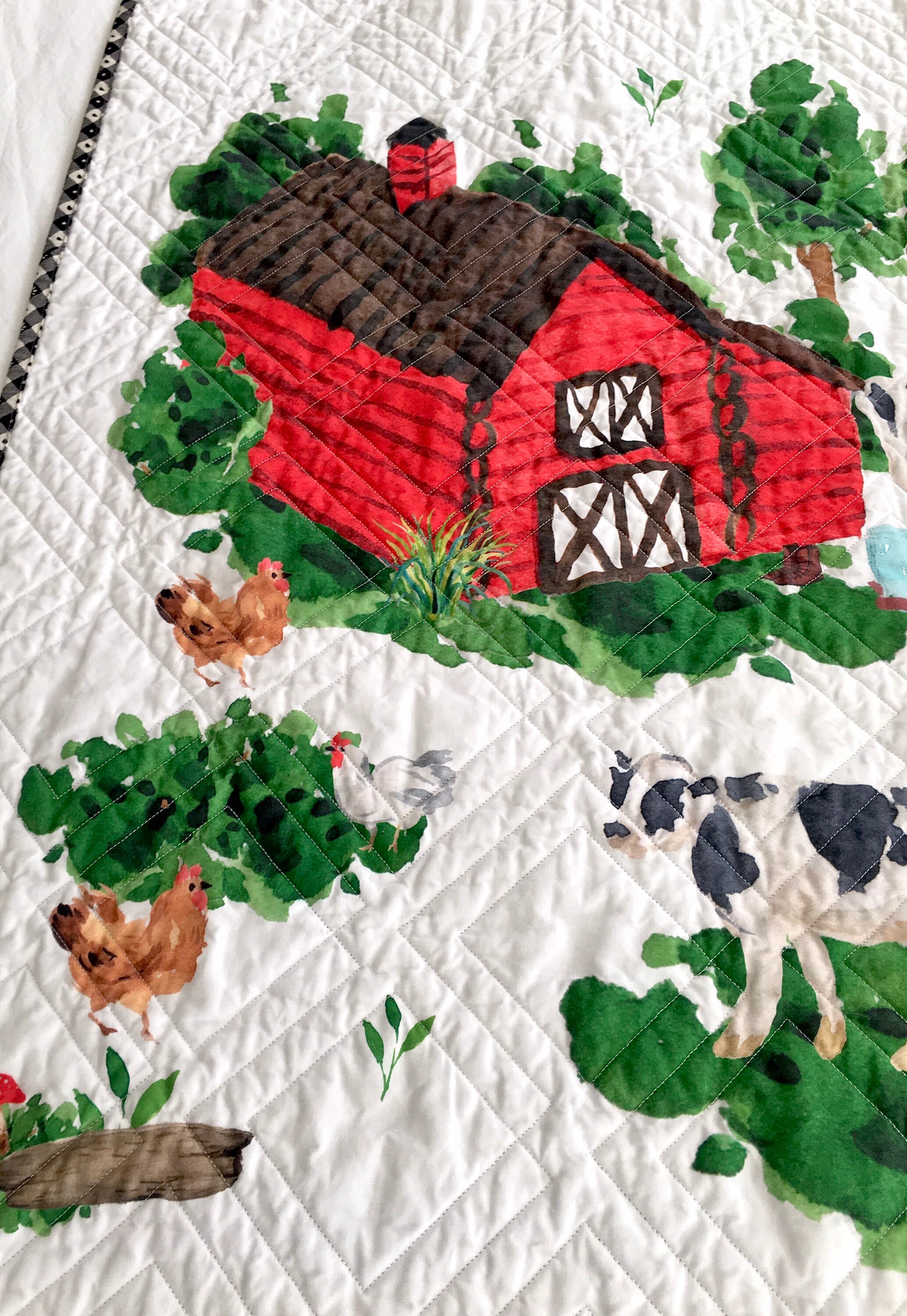 Farm Baby Quilt Barn Baby Quilt Farm Animal Nursery Farm | Etsy