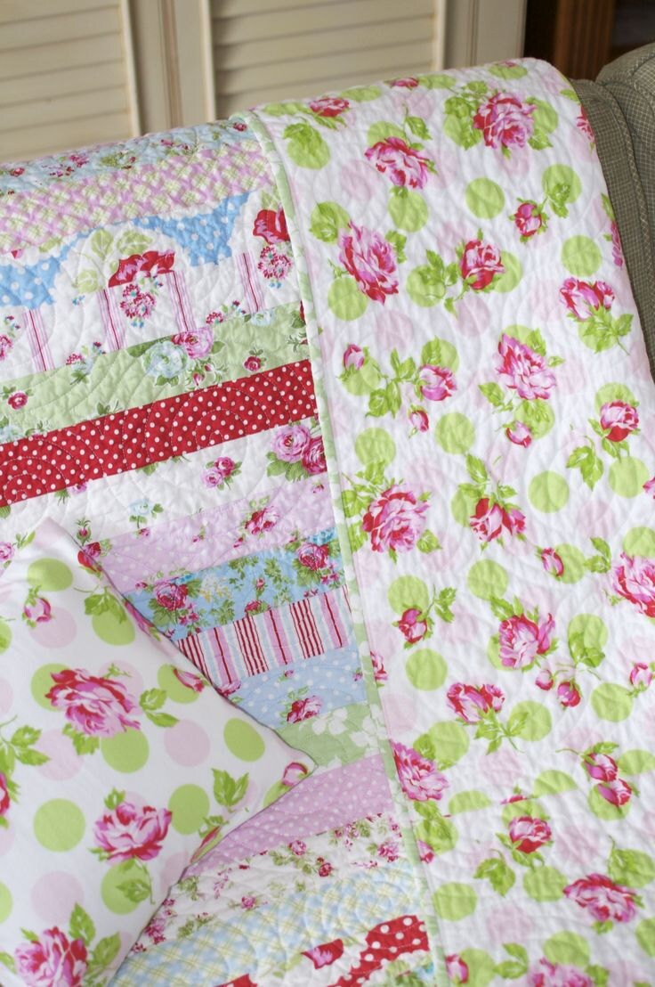 Baby Girl Crib Quilt Blanket Vintage Shabby Decor Inspired - Etsy