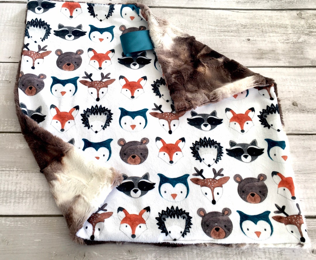 Lovey: Woodland Animals Minky Lovey, Fox Bear Deer Cuddle Lovey, Baby ...