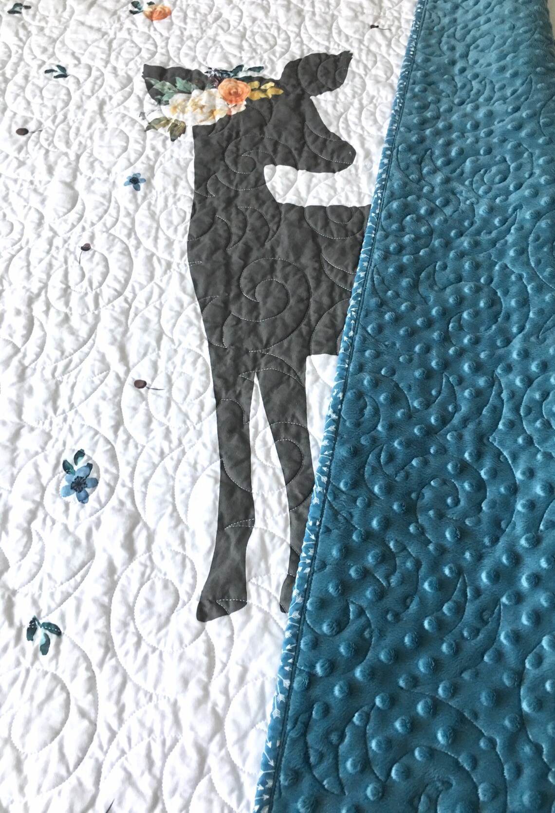 Baby Quilt Woodland Baby Quilt Deer Baby Blanket Cuddly | Etsy