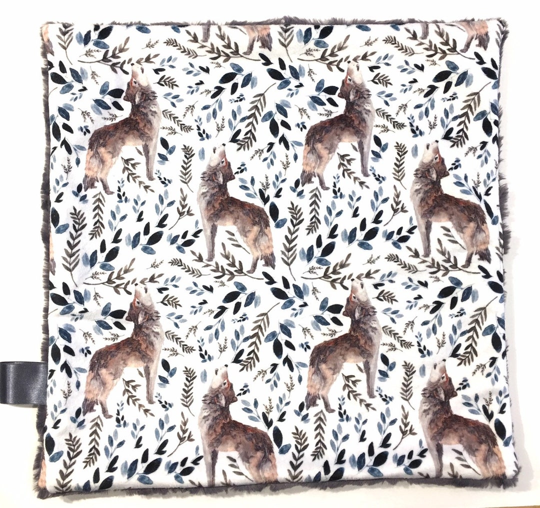 Lovey: Wolf Security Lovey, Minky Lovey, Nature Minky Lovey, Wolf ...