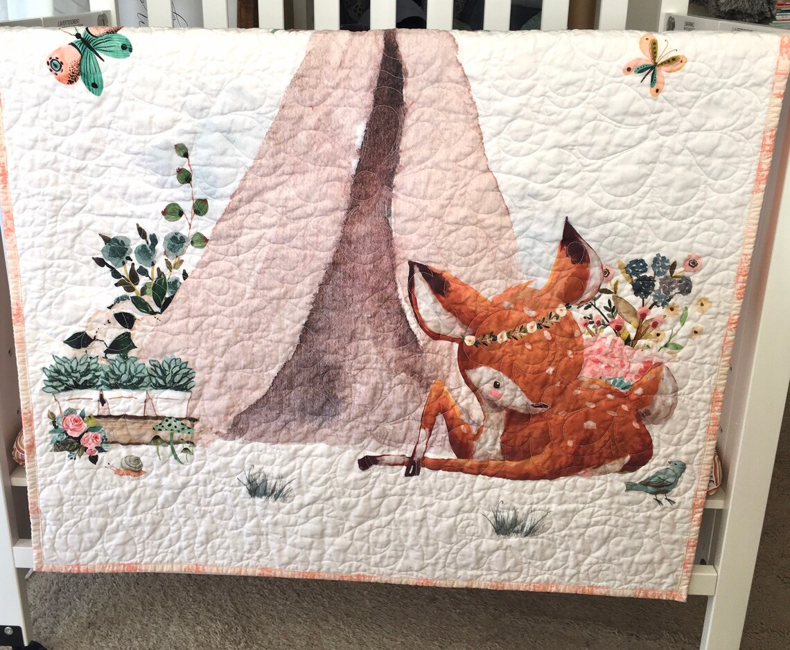 Fawn Deer Baby Quilt Deer Baby Blanket Baby Whole Cloth - Etsy