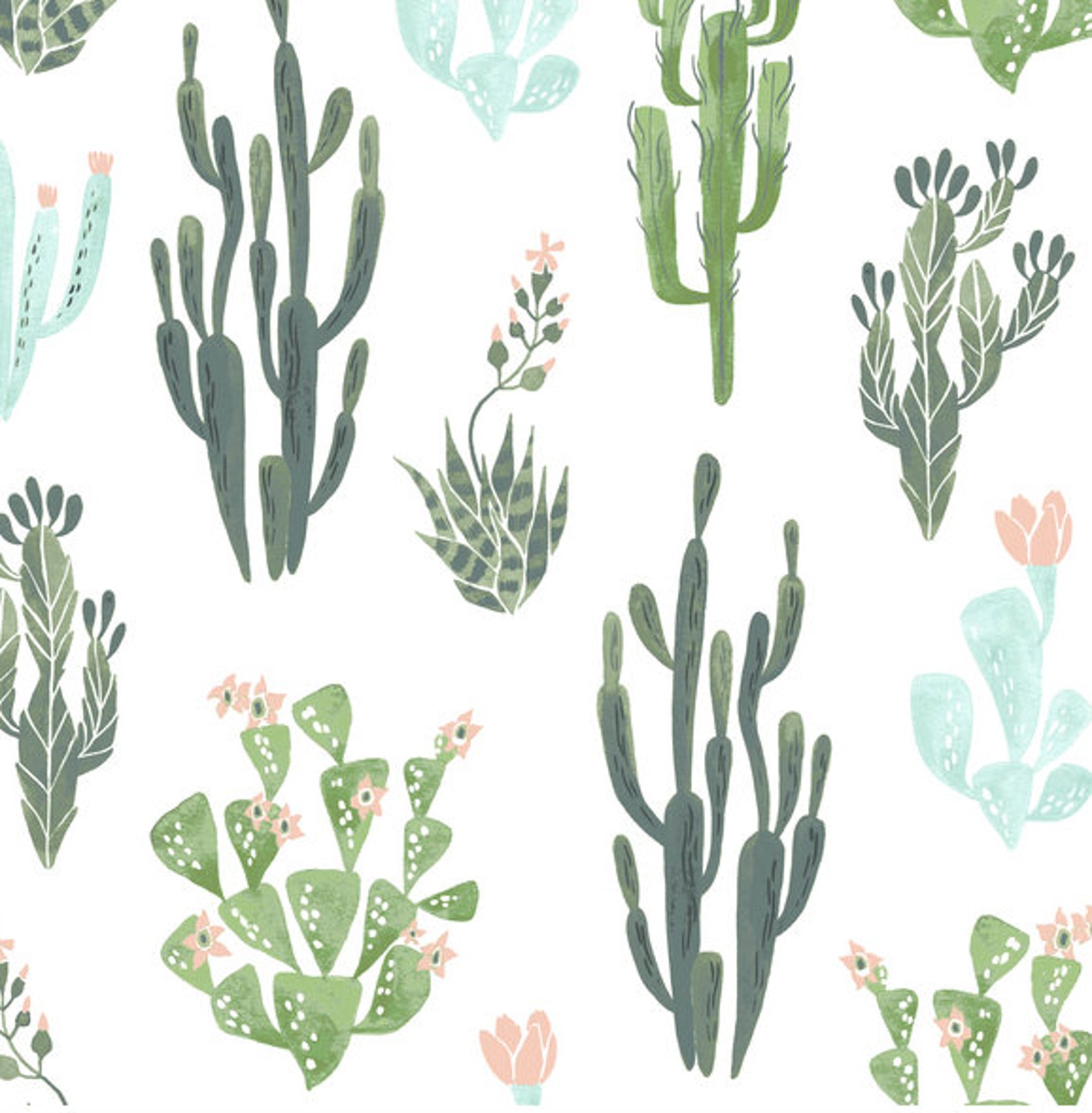 Cactus Baby Quilt Little but Fierce Succulent Baby Girl | Etsy