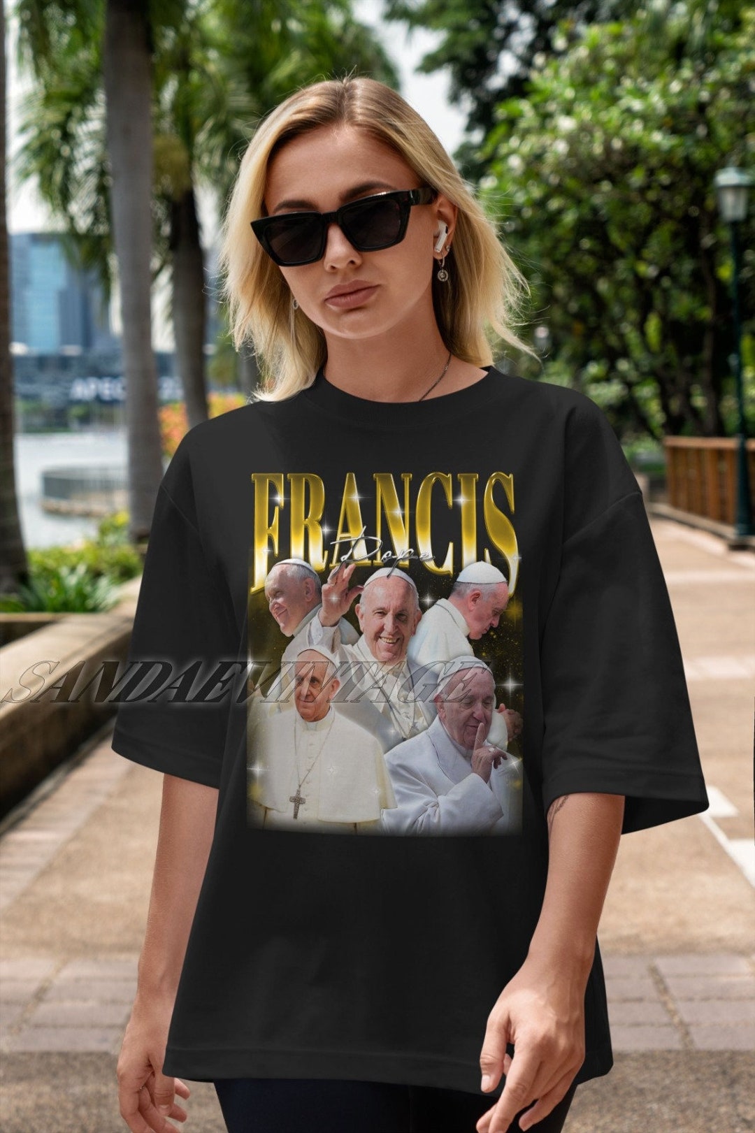 Pope Francis Retro 90's Shirt, Pope Francis Homage Tshirt, Pope Francis ...