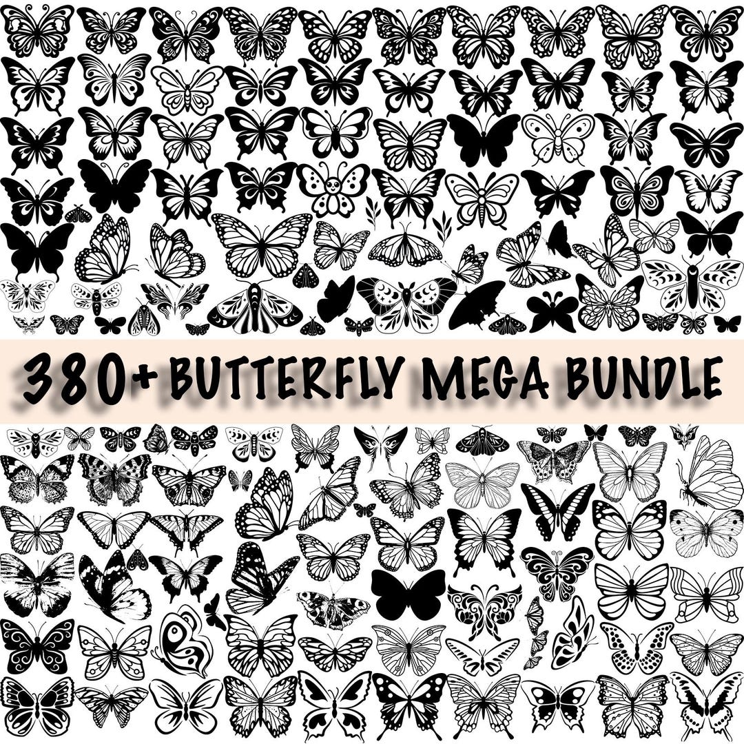 380+ Butterfly Mega SVG Bundle, Butterfly PNG Bundle, Butterfly Clipart ...