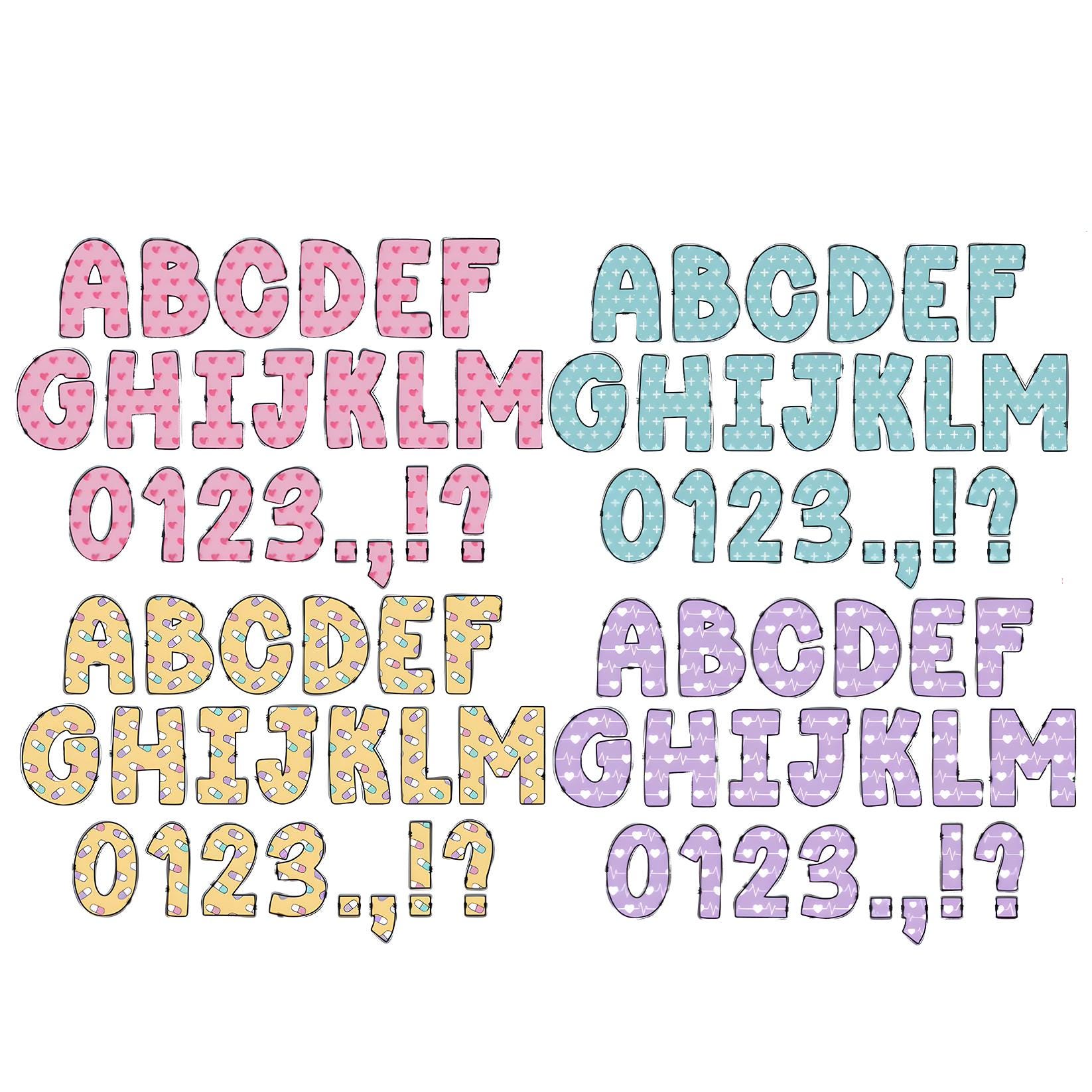 Nurse Icons & Alphabet PNG Bundle: Medical Clipart (digital Download ...