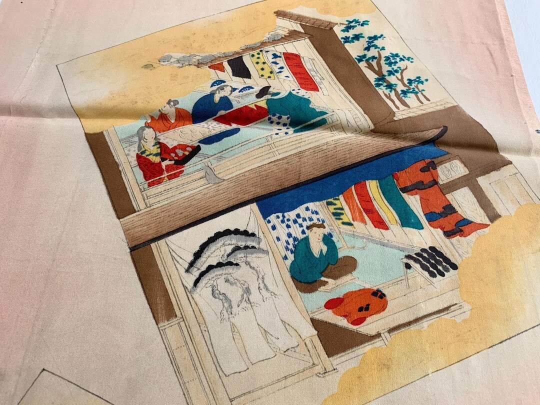 Japanese Vintage Kimono Fabric, HAURA, Silk, GOFUKU-YA dry-goods Store ...
