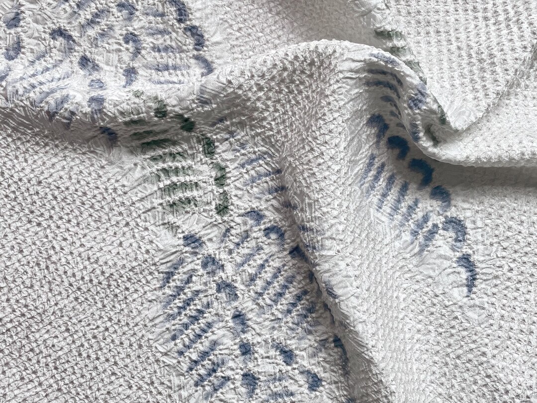 Japanese Vintage Kimono Fabric, Tie-dye, SHIBORI, Wave Pattern ...