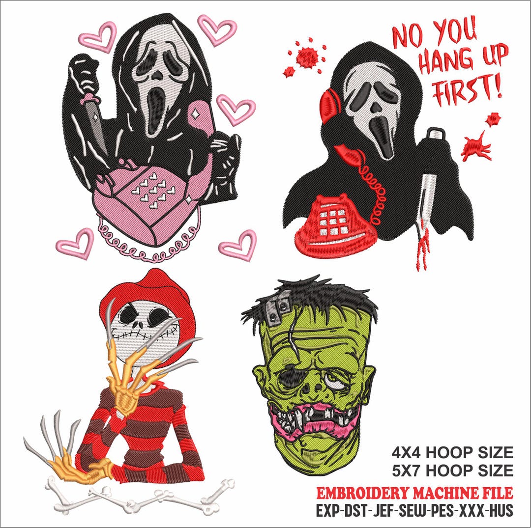 Embroidery Design Bundle , Pack , Halloween , Scream , Instant Download ...