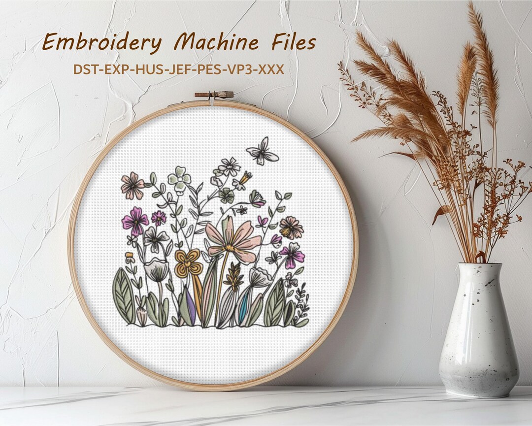 Beautiful Flowers Embroidery Design - Etsy