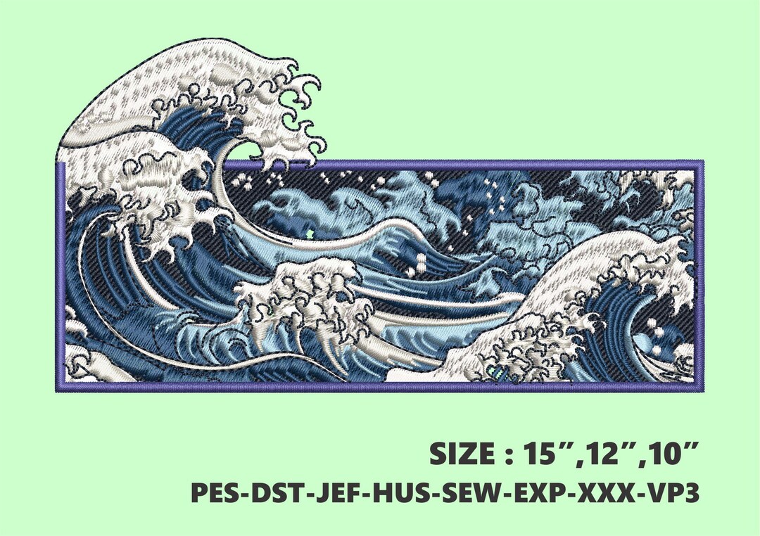 Wave Embroidery Machine File , Instant Download - Etsy