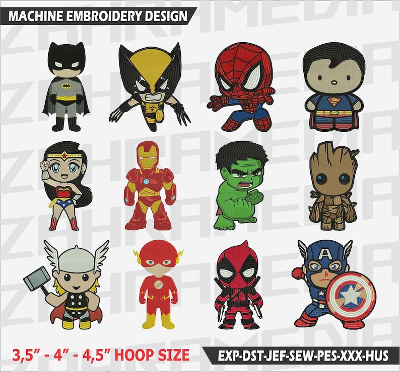 Superhero Kid Embroidery Machine Files - Etsy