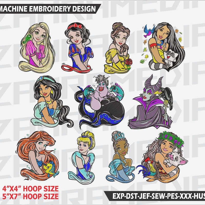 Princess Embroidery - Etsy