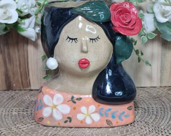 Plant Pot Shaped Like a Cute Girl, Cactus, Ceramics, Pottery, Handmade ...