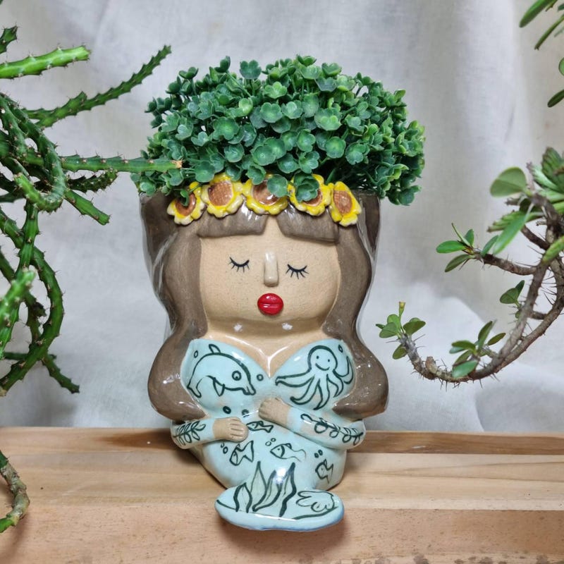 Mermaid Succulent Planter - Etsy