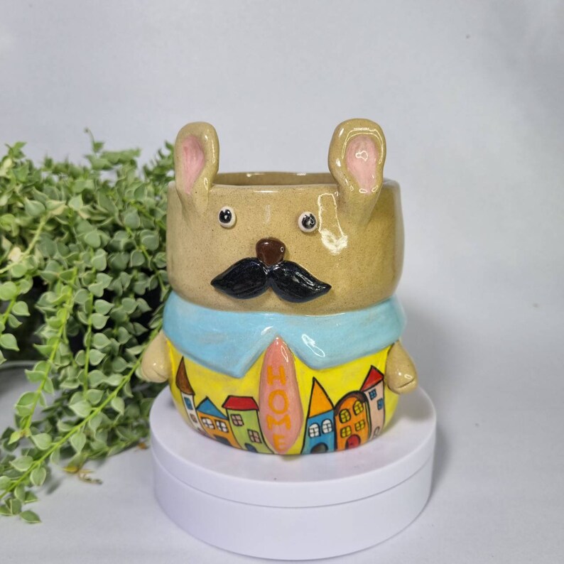 Plant Pot Shaped Like a Cute Uncle Rabbit, Cactus, Ceramics, Pottery ...