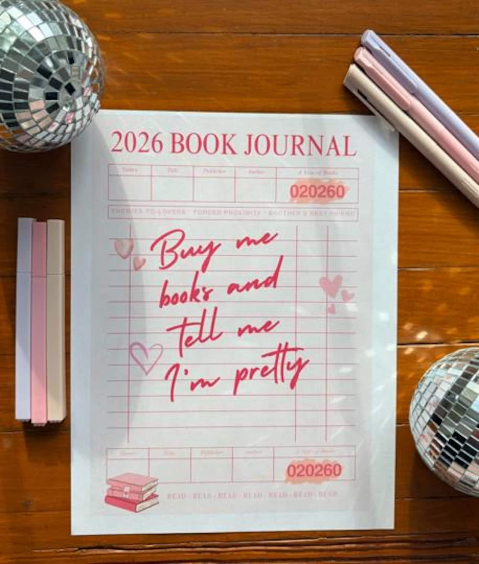 2026 Downloadable Book Journal Pages - Etsy