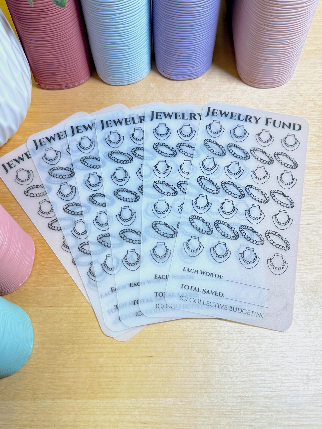 Jewelry Fund Savings Challenge: Laminated Vellum Cash Tracker - Etsy