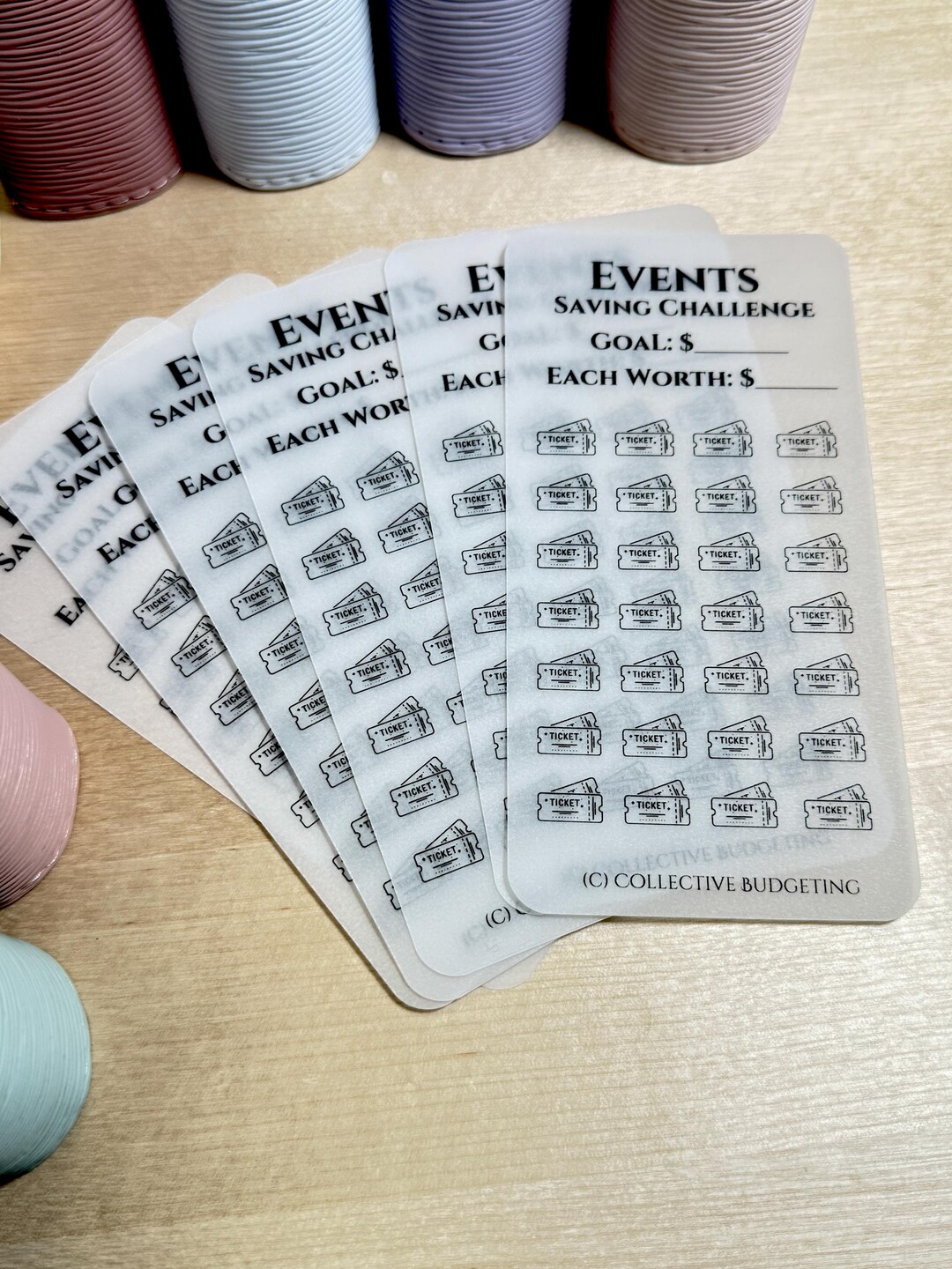 Event Fund Savings Challenge, Matte Laminated Vellum Tracker, Budgeting ...