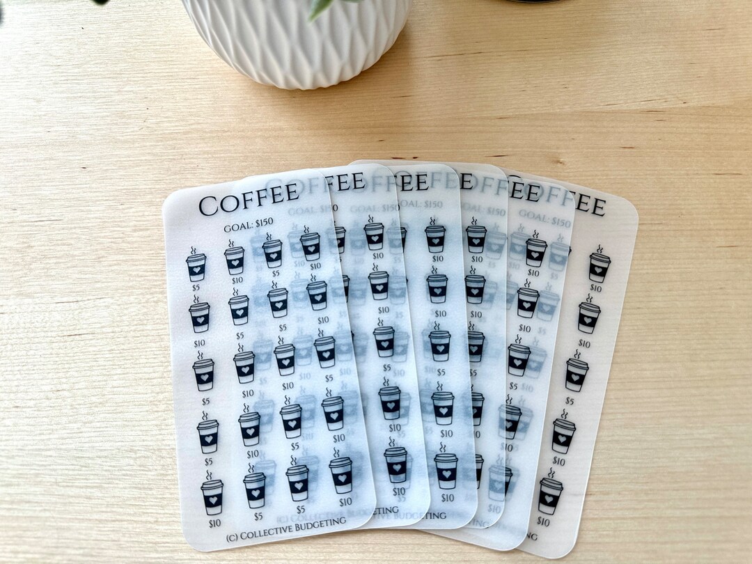 Coffee Fund Savings Challenge: Laminated Vellum Cash Tracker - Etsy