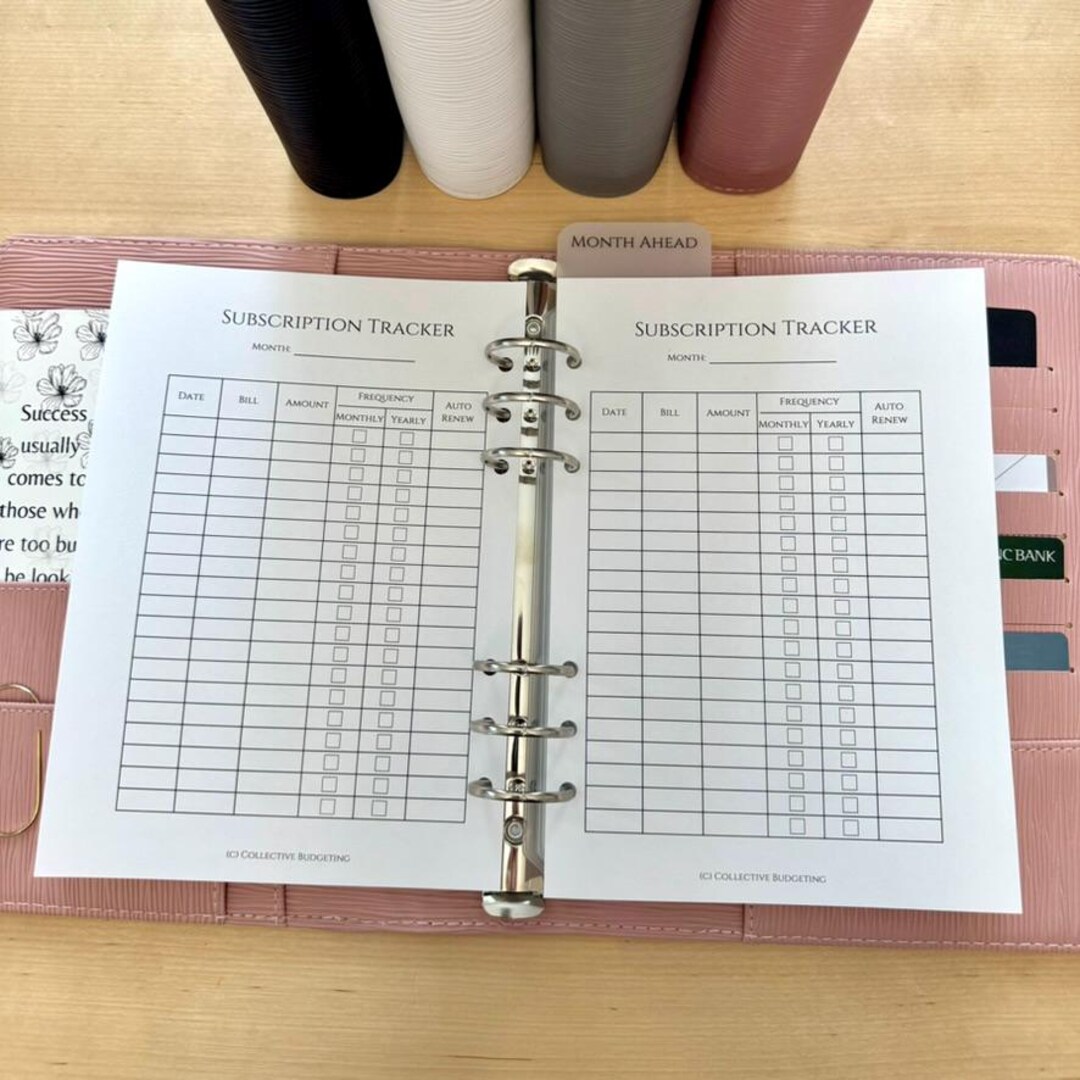 A5 Subscription Tracker Insert: Double-sided Budget Planner Page - Etsy