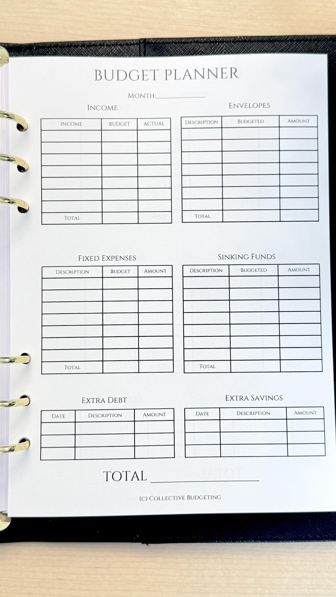 A5 Budget Planner Insert: Monthly Income & Savings Tracker - Etsy