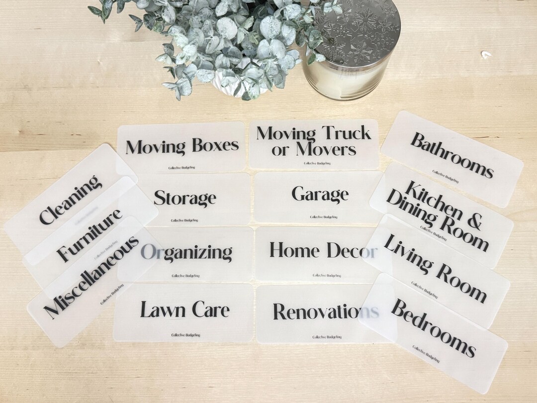 Cash Envelope Inserts: Moving Budget Organizer, Laminated Vellumdave ...