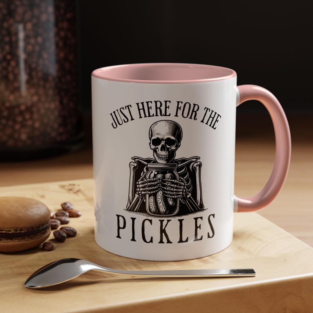 Pickle Lover Coffee Mug: Skeleton Hoarding Pickles, Humorous Gift - Etsy