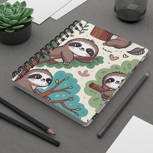 Personalizable Cute Sloths in Trees Journal, Animal Lover Design ...