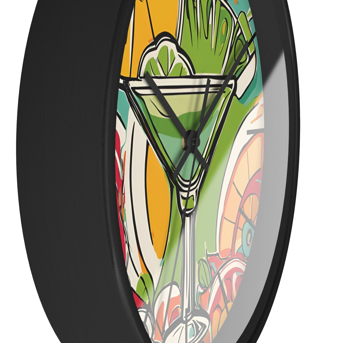 Bright Pop Art Margarita Wall Clock, Cocktail Hour Kitchen Clock ...