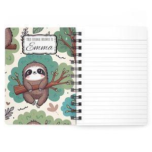 Personalizable Cute Sloths in Trees Journal, Animal Lover Design ...