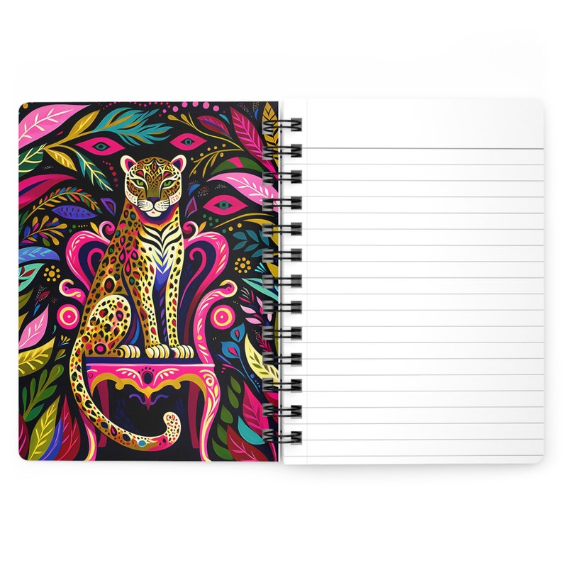Folk Art Leopard Spiral Bound Journal, Cottagecore Naturecore Fairycore ...