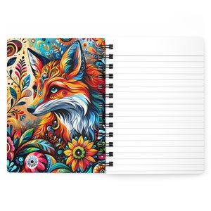 Cottagecore Bright Folk Art Fox Spiral Bound Journal, Naturecore ...