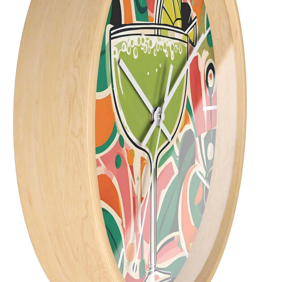 Pop Art Margarita Wall Clock, Cocktail Hour Kitchen Clock, Unique ...