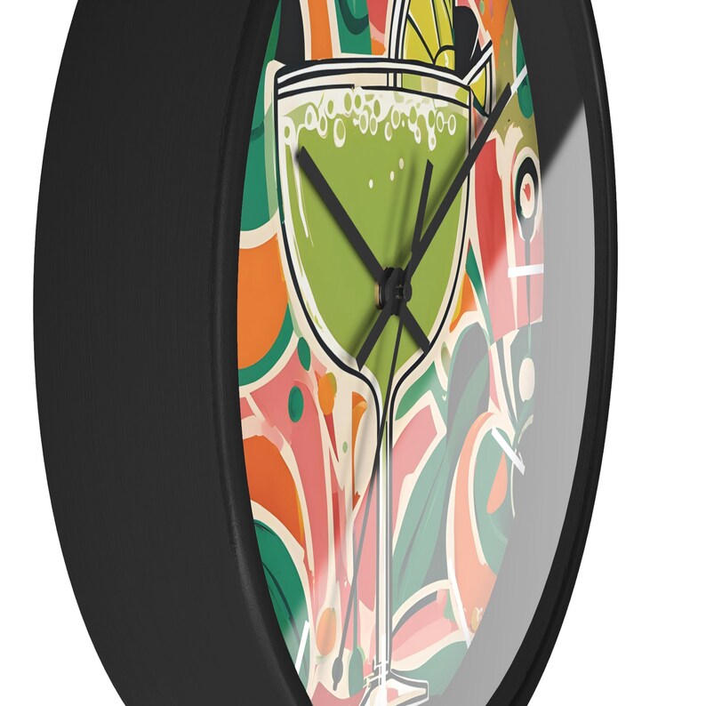 Pop Art Margarita Wall Clock, Cocktail Hour Kitchen Clock, Unique ...