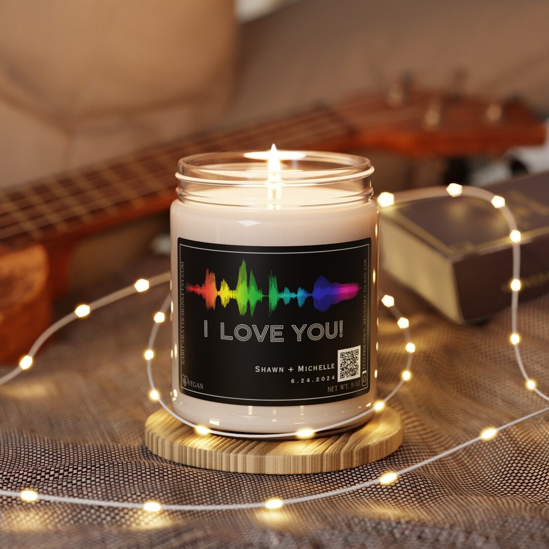 Custom Sound Wave QR Code Candle, Personalized Audio Message Candle ...