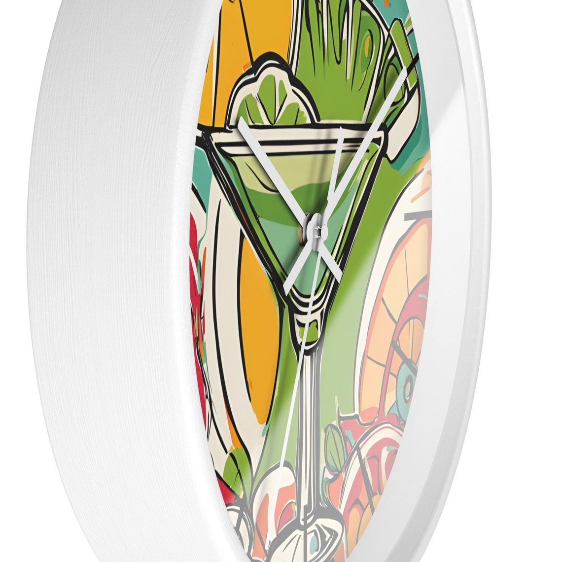 Bright Pop Art Margarita Wall Clock, Cocktail Hour Kitchen Clock ...