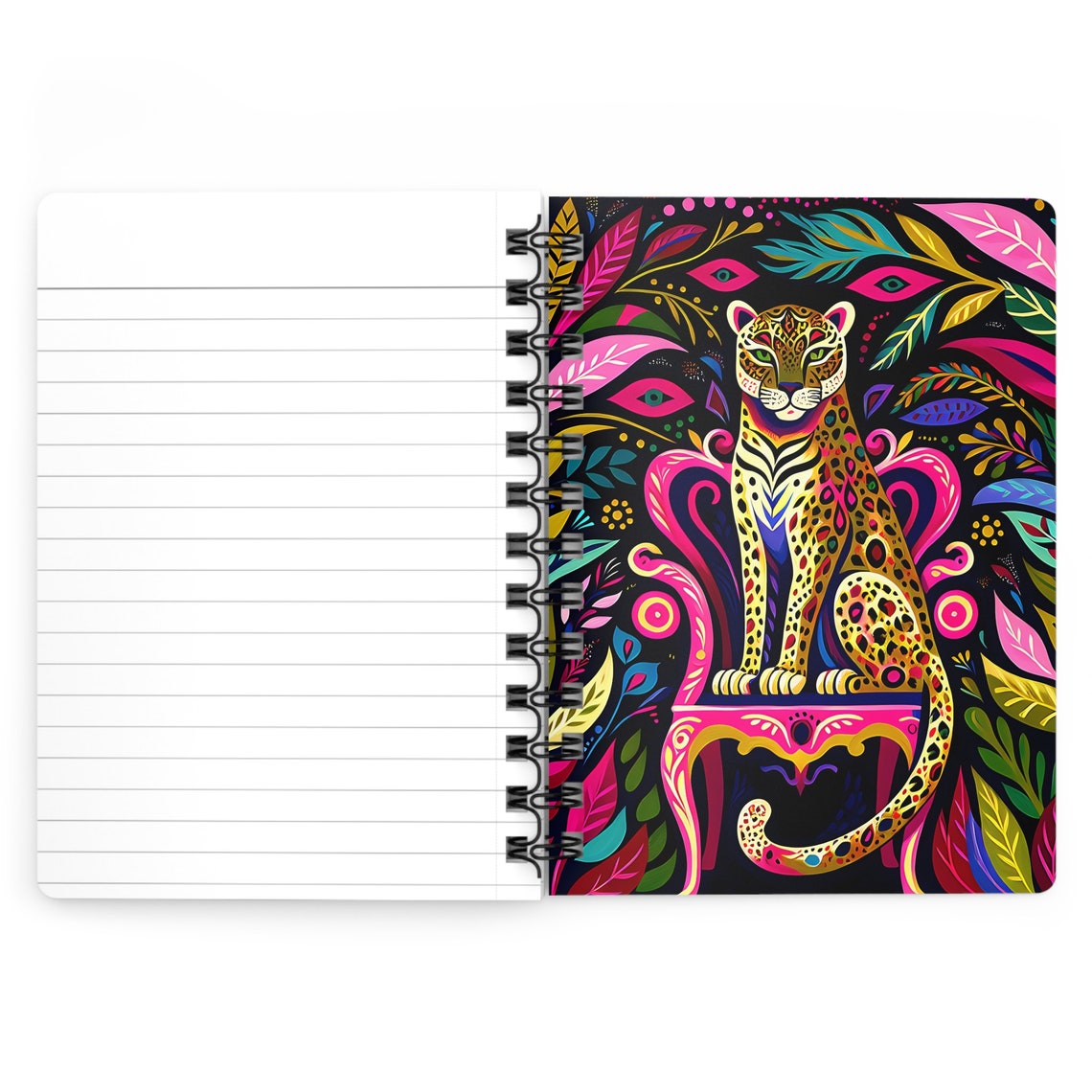 Folk Art Leopard Spiral Bound Journal, Cottagecore Naturecore Fairycore ...