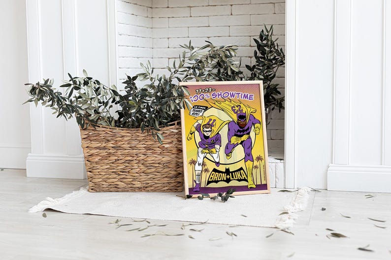 Luka Doncic Lakers Poster | Lebron James Wall Art | Home Office Art ...