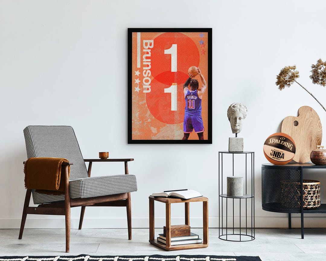 Jalen Brunson NY Subway Style Pop Art | Knicks | NBA Kids Room Poster ...