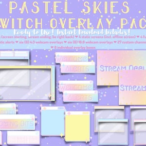 Pastel Skies Twitch Stream Overlay Package - Etsy