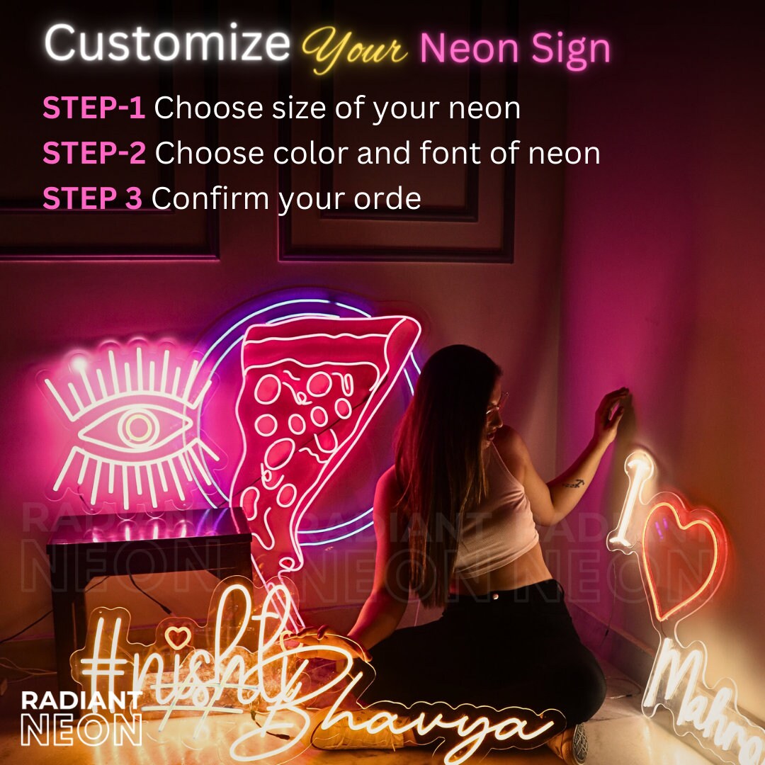 Custom Business Led Name Sign, Brand Logo Name Neon Sign, Hashtag Neon ...